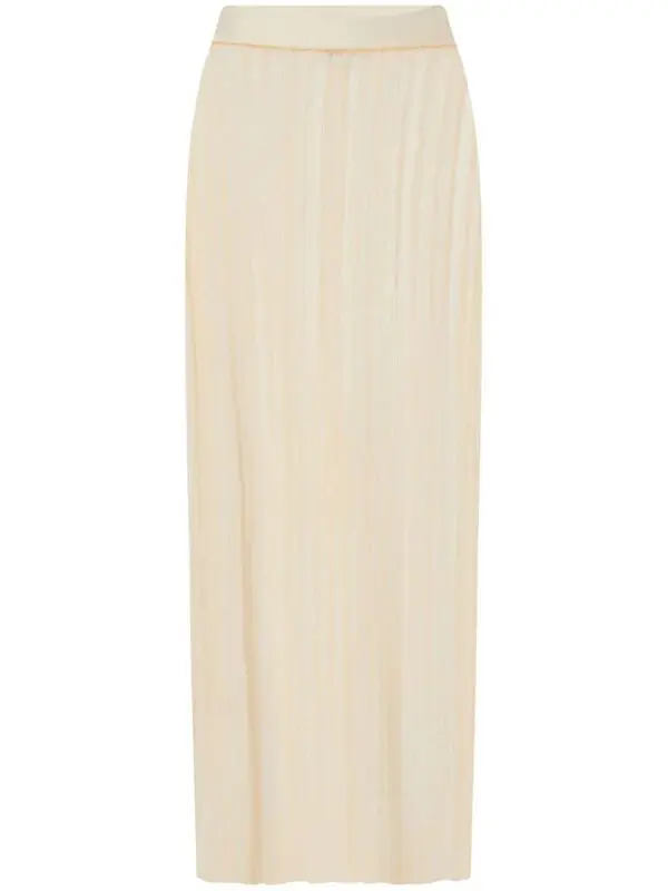 Rosetta Getty Sheer Plissé Skirt - Neutrals