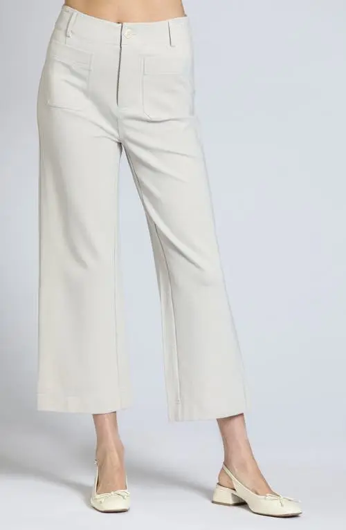 APNY Ponte Wide Leg Crop Trousers - Champagne