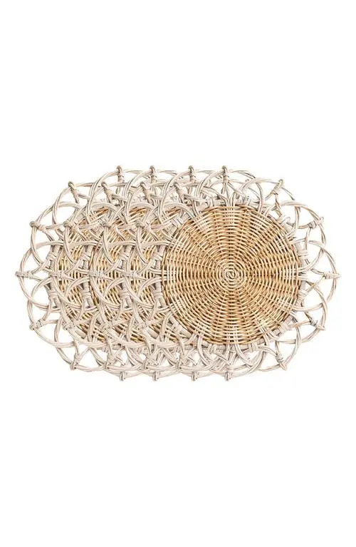 JULISKA Provence Set Of 4 Rattan Placemats - Natural/ Whitewash