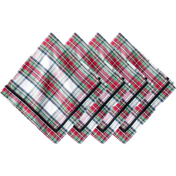 JULISKA Stewart Tartan Set Of 4 Napkins - Multi