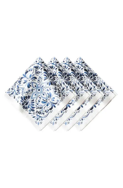 JULISKA Set Of 4 Iberian Journey Cotton Napkins - Indigo Blue