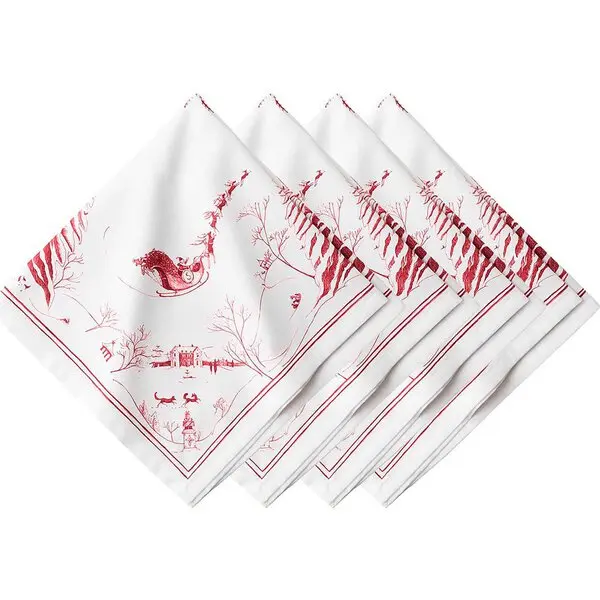 JULISKA Country Estate Winter Frolic Set Of 4 Napkins - Ruby