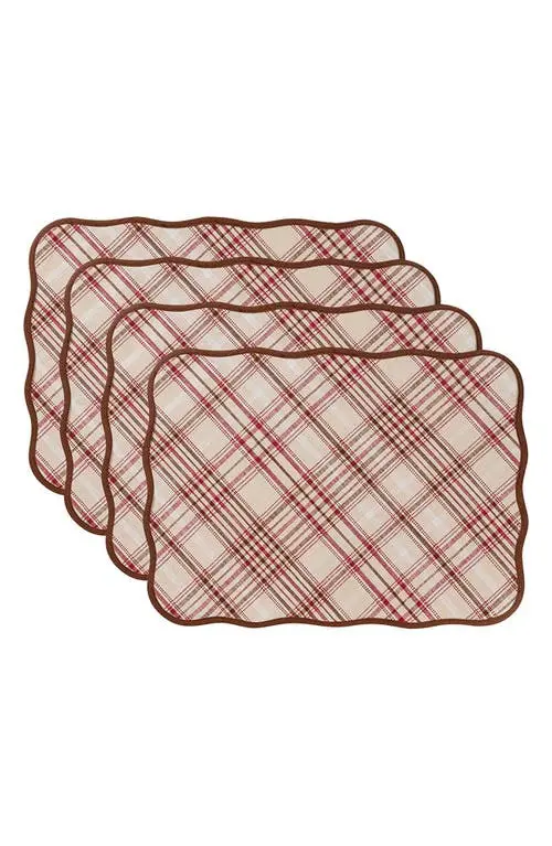 JULISKA Harvest Tartan Set Of 4 Placemats - Mulberry/ Brown
