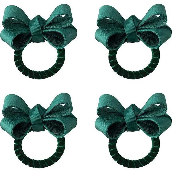 JULISKA Tuxedo Set Of 4 Napkin Rings - Evergreen