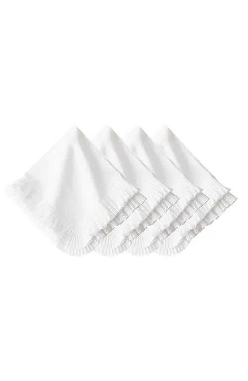 JULISKA Mademoiselle Set Of 4 Cotton & Linen Napkins - White Truffle