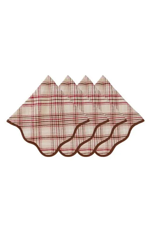 JULISKA Set Of 4 Harvest Tartan Cotton Napkins