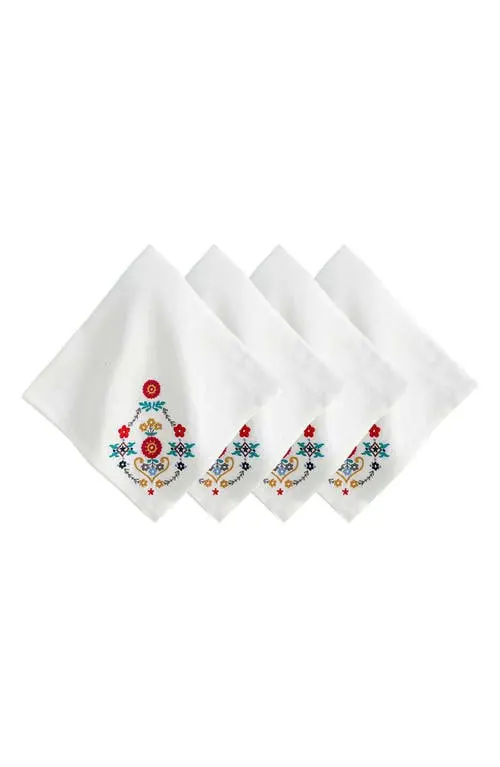 JULISKA Heidi Set Of 4 Embroidered Napkins