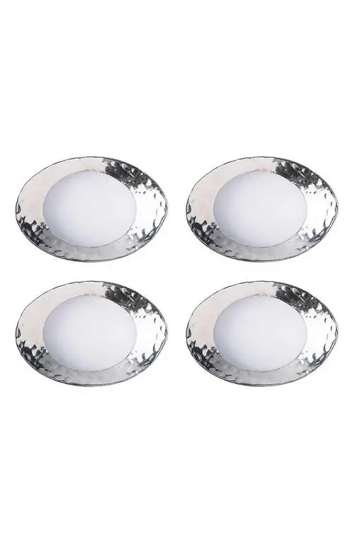 JULISKA Set Of 4 Hammered Napkin Rings - Silver