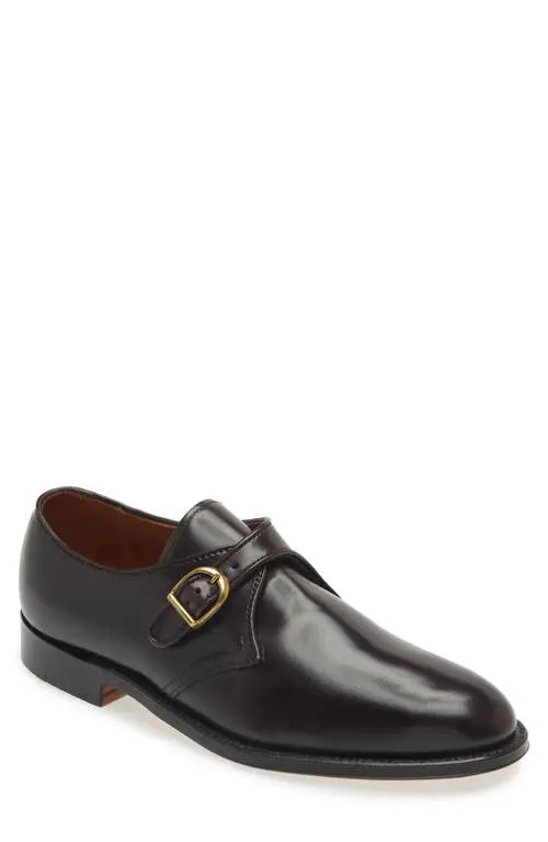 Alden Plain Toe Monk Strap Shoe