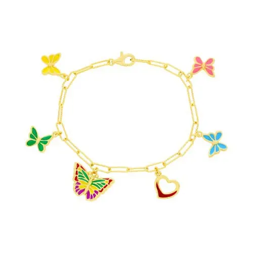 DONATELLO GIAN Heart And Butterfly Charm Bracelet