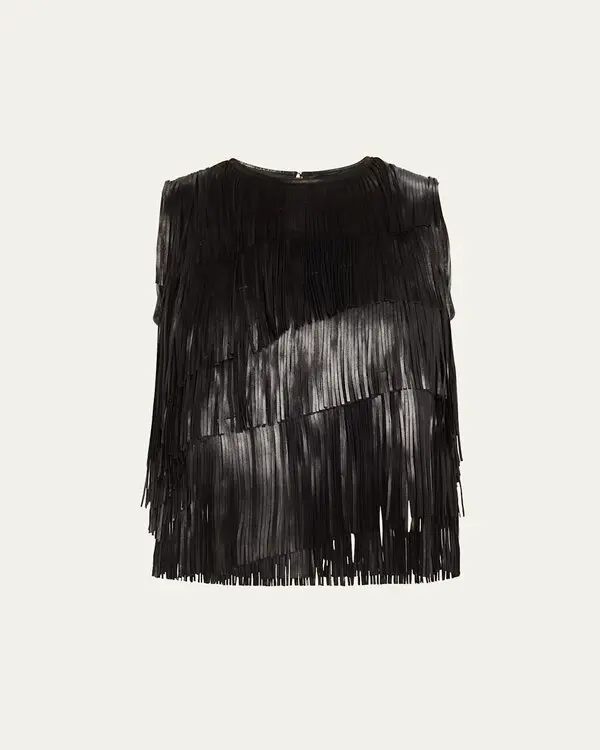 Ulla Johnson Leonie Leather Fringe Top