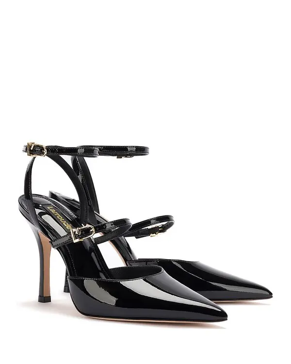 Larroude Kris Strappy Pumps - Black