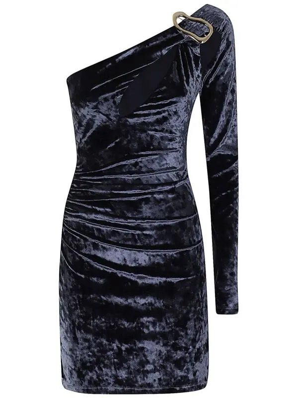 Amen Buckled Velvet Dress In Blue - 34% Off | Editorialist