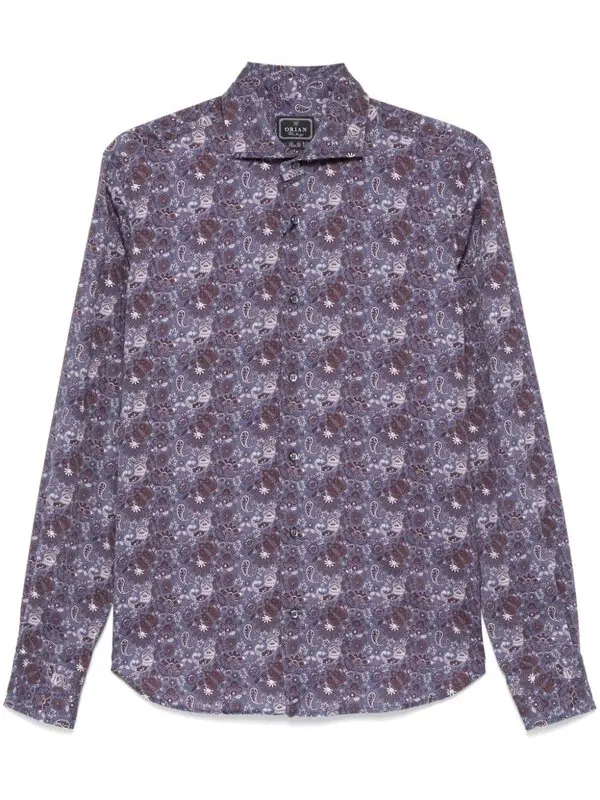 ORIAN Paisley Print Shirt - Blue