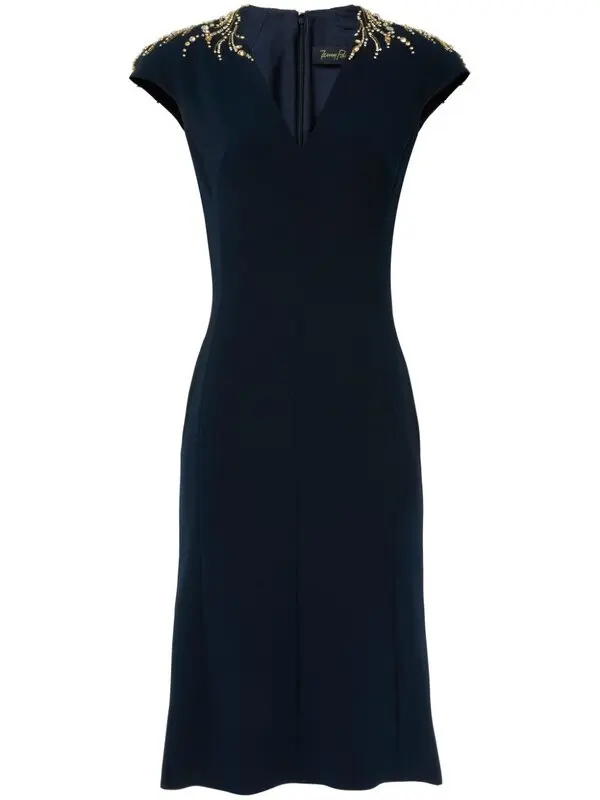Jenny Packham Ardila Crystal-embellished Midi Dress - Blue