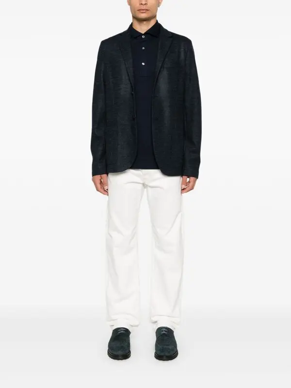 Harris Wharf London Mélange-effect Blazer - Blue