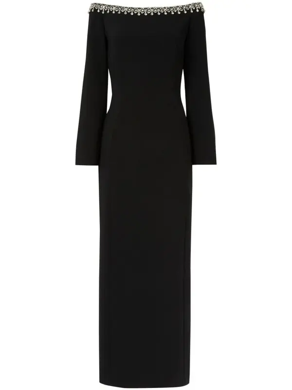 Jenny Packham Lima Crystal-embellished Midi Dress - Black