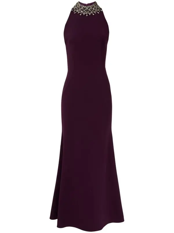 Jenny Packham Pechora Crystal-embellished Midi Dress - Purple