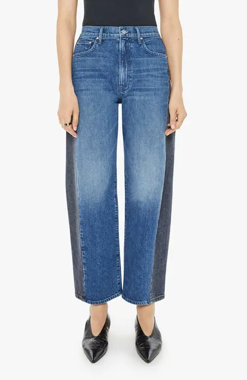 MOTHER The Half Pipe Flood High-waist Wide-leg Jeans - Black And Blue
