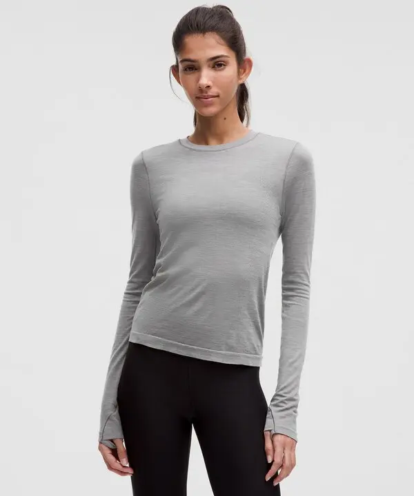 Lululemon Swiftly Wool Long-sleeve Shirt - Slate/white