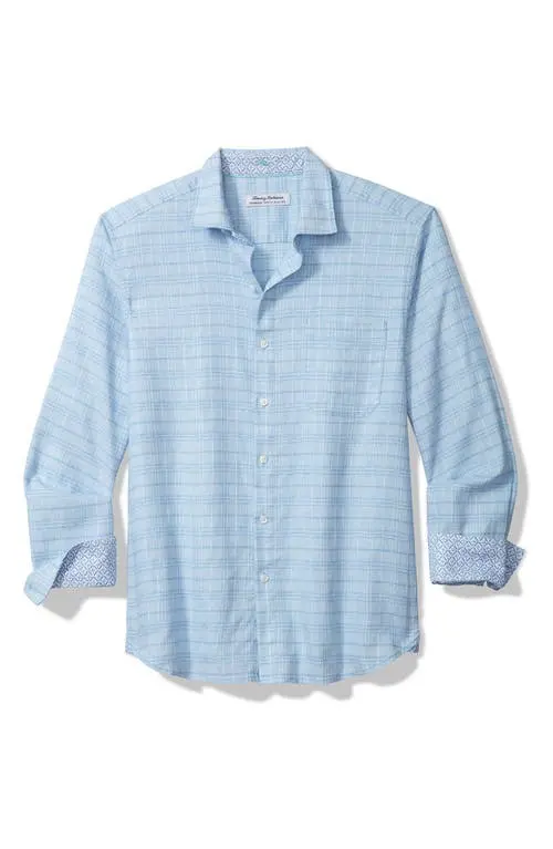 Tommy Bahama Barbados Breeze Playa Plaid Linen Blend Button-up Shirt