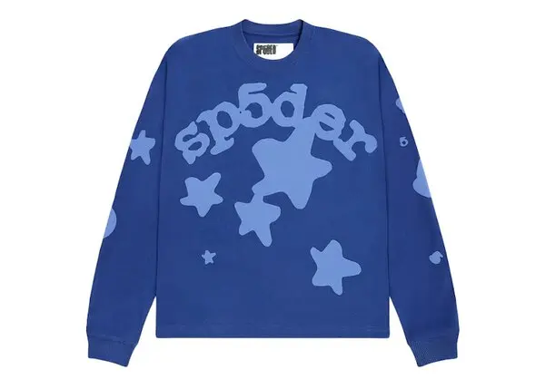 SP5DER Beluga Heavyweight Long Sleeve Tee Shirt - Blue