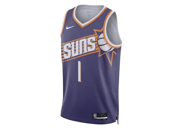Nike Nba Phoenix Suns Devin Booker Icon Edition Dri-fit Swingman Jersey - Purple/white