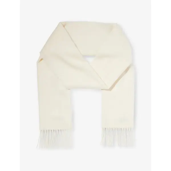 Johnstons Of Elgin Knitted-texture Fringed-trim Cashmere Scarf