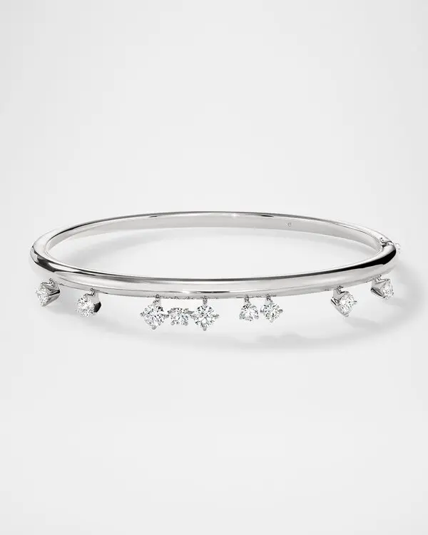 Hearts On Fire Barre 18k Bangle - White Gold & Diamond