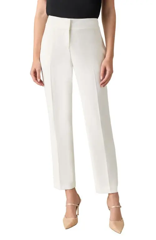 KASPER Flat Front Slim Pants - Vanilla Ice