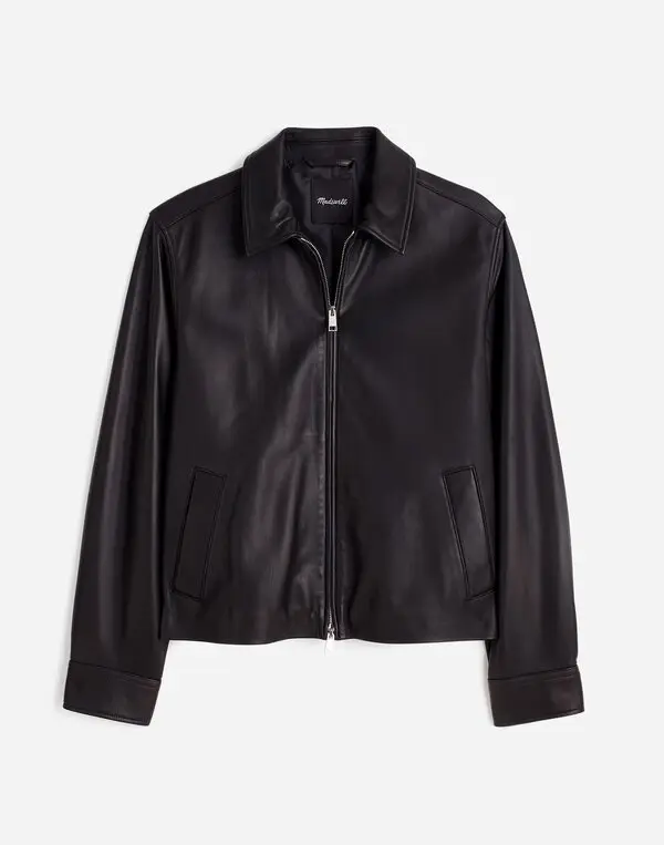 Madewell Leather Zip-front Jacket - True Black