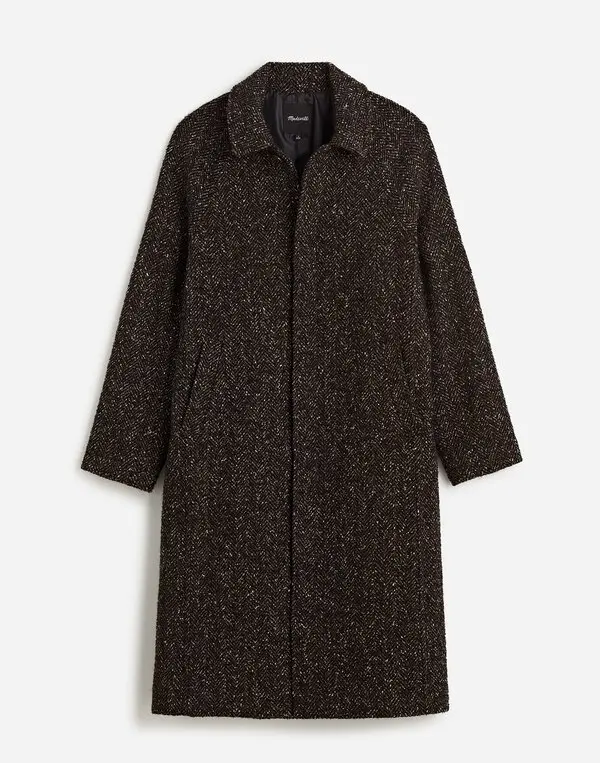 Madewell Raglan-sleeve Topcoat In Italian Herringbone Fabric