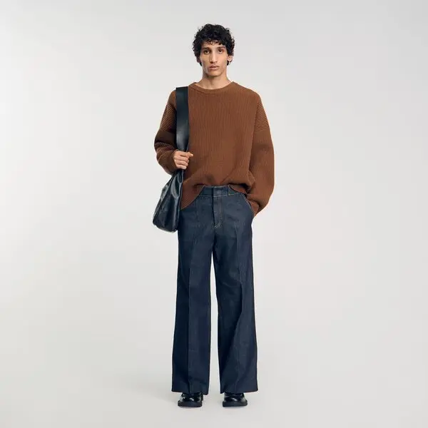 Sandro Wide-leg Flared Jeans - Raw-denim