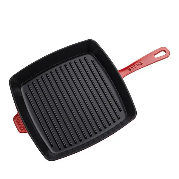 STAUB Cast Iron 12 Square Grill Pan - Cherry