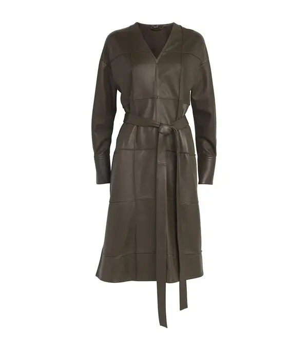 Joseph Nappa Leather Mini Dress In Brown - 47% Off | Editorialist