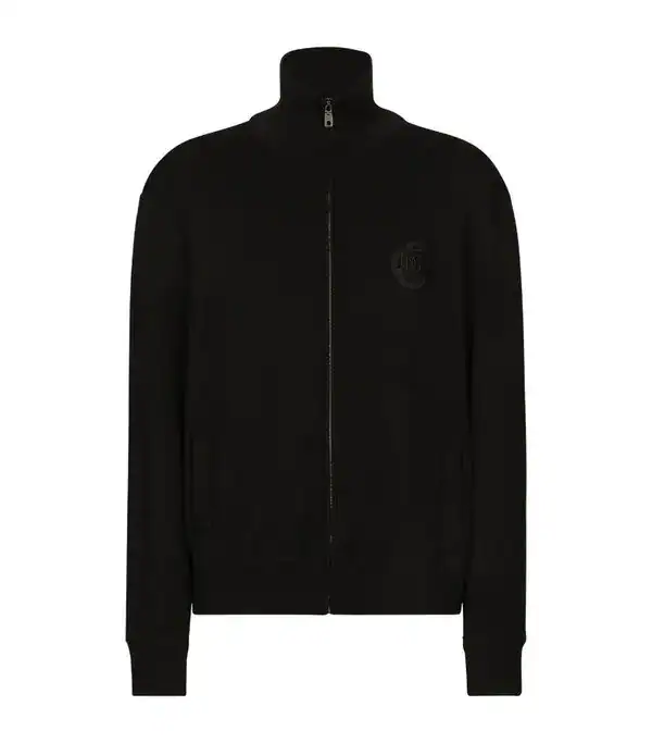 Dolce & Gabbana Knitted Logo Zip-Up Jacket - Multi | Editorialist