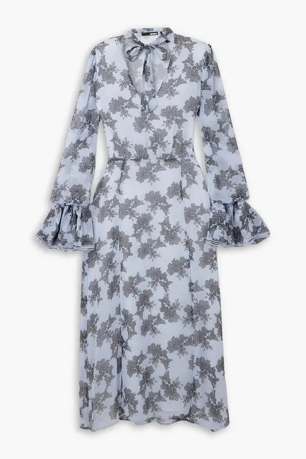 Remain Birger Christensen Ginny Floral-print Crepon Midi Dress - Lavender
