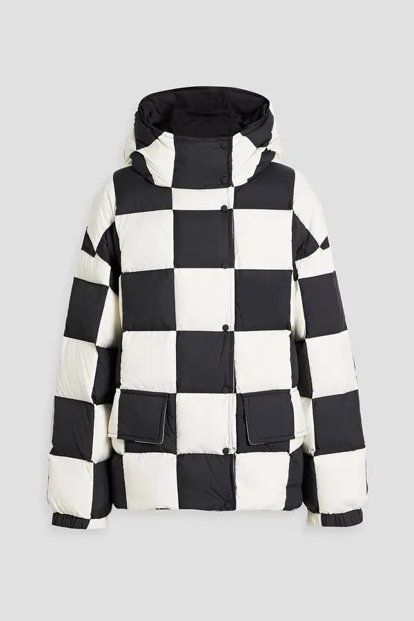 STAND STUDIO Darla Checked Shell Hooded Down Jacket