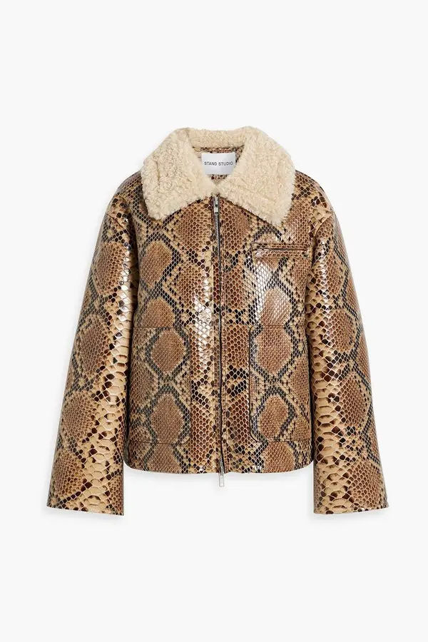 STAND STUDIO Kaz Snake-effect Jacket