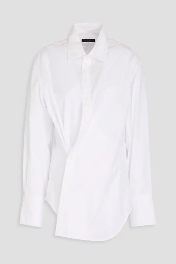 Rag & Bone Indiana Wrap-effect Cotton-poplin Shirt