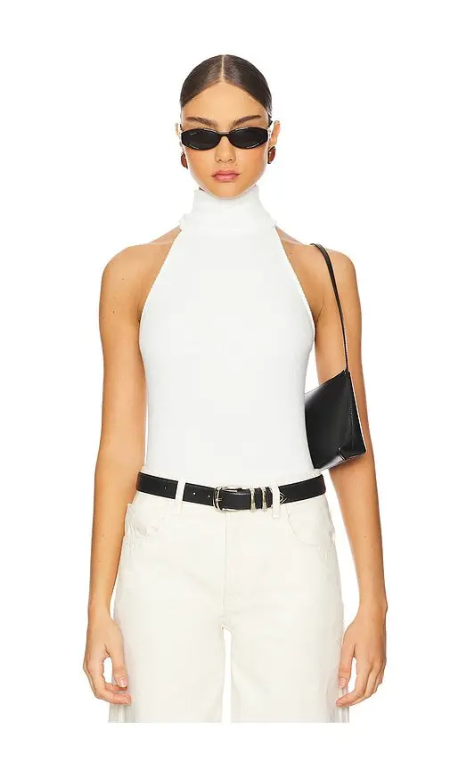 Enza Costa Knit Halter Turtleneck - Winter White