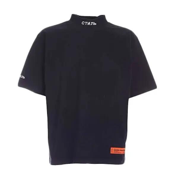 Heron Preston Logo Back Patch Mockneck T-shirt - Black