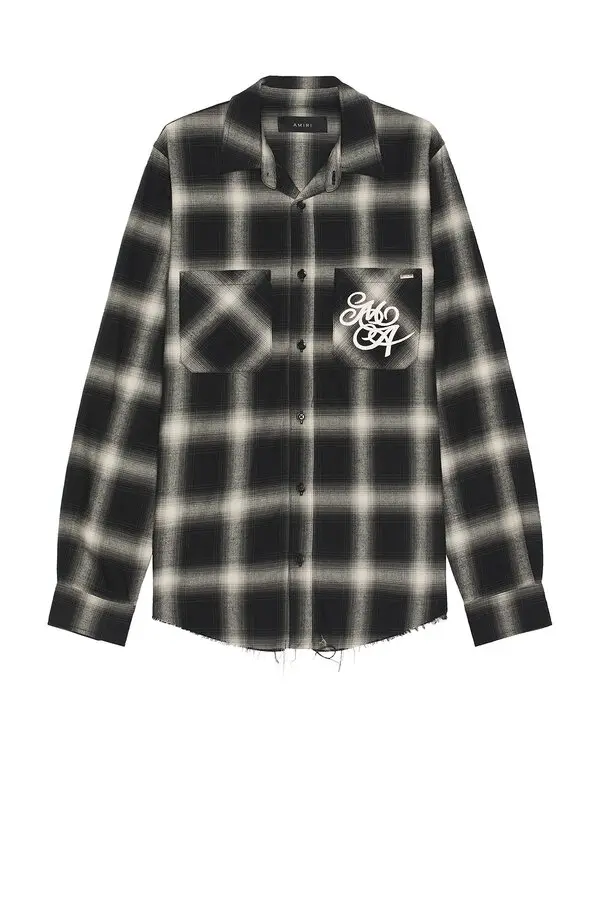 Amiri Swirl Flannel Shirt In Black 55% Off Editorialist