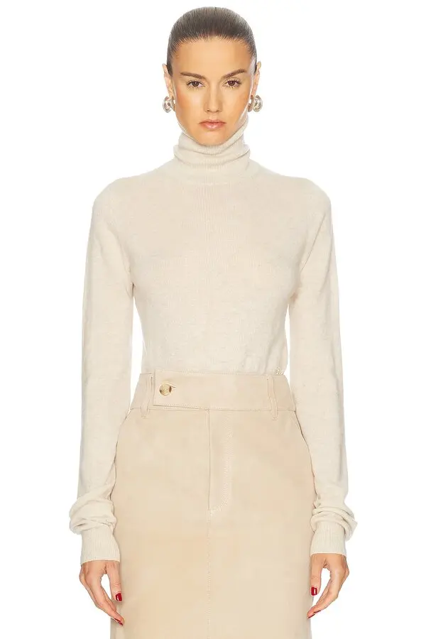 Eterne Etienne Cashmere Turtleneck Sweater - Oatmeal