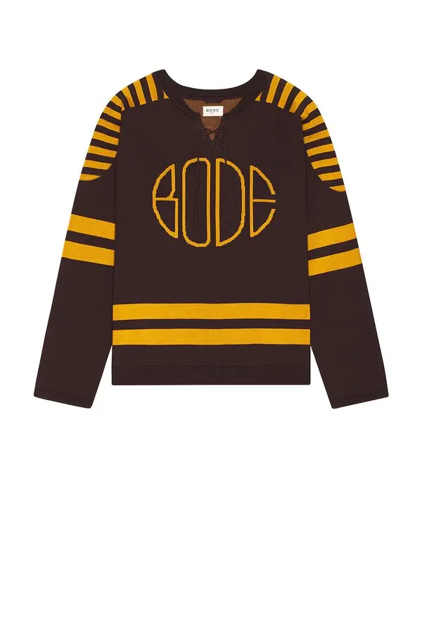 BODE Rink Sweater - Brown & Yellow