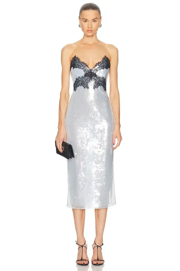 Retrofete Ellen Sequin Dress - Ice Blue
