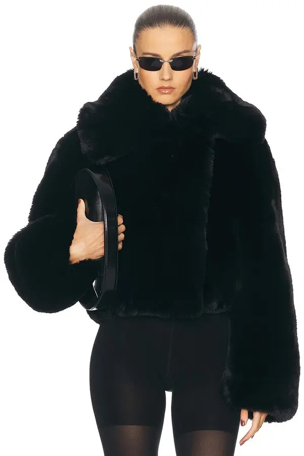 Acne Studios Ofox Faux Fur Jacket - Black