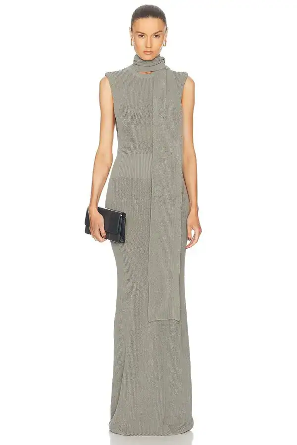 Aya Muse Velor Knit Dress - Slate Gray