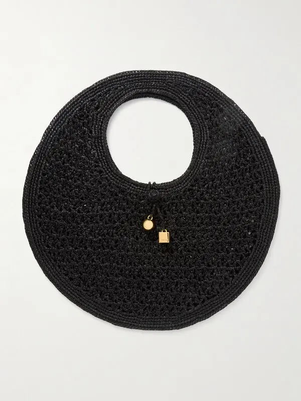 Jacquemus The Rond Raffia Tote - Black