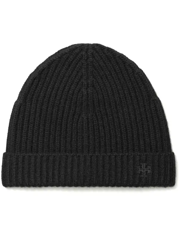 Tory Burch Black and Gray Knit Beanie EUC 100% Cashmere Tory Burch Black and Gray Knit Beanie EUC 100% Cashmere  main image 3